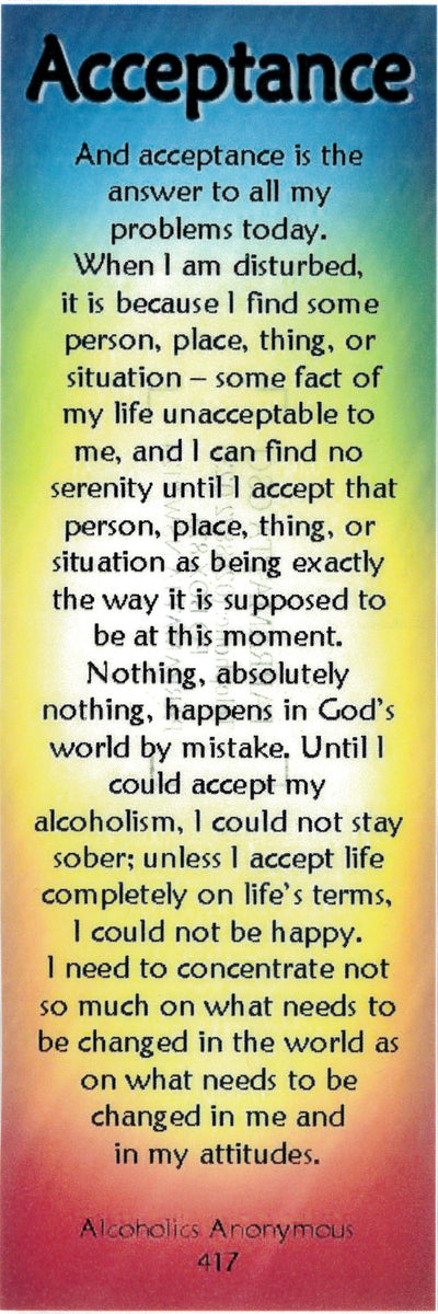 Acceptance Colourful Bookmark – AA NSW Bookshop